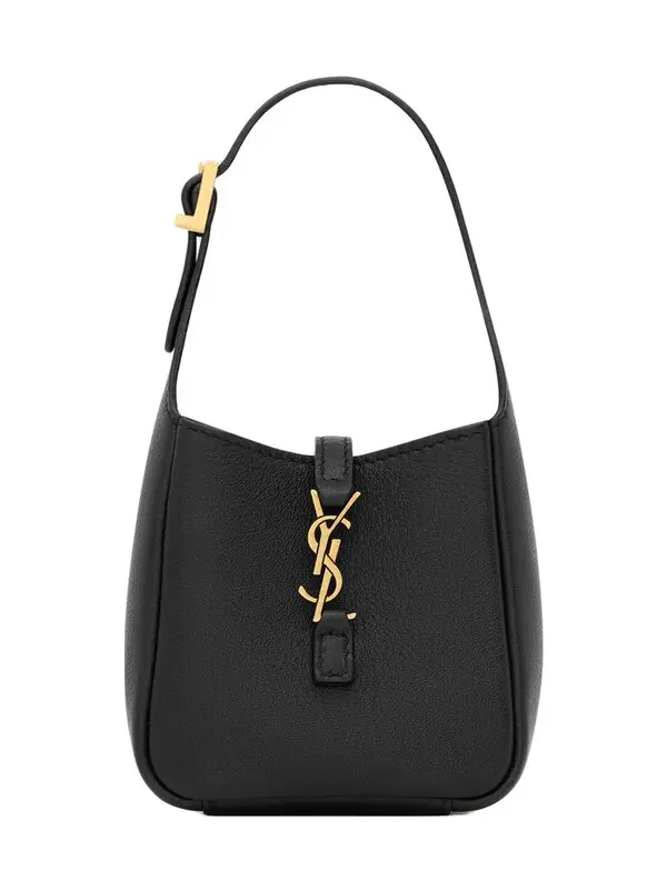 Saint Laurent Le 5 À 7 Micro Grained Leather Bag - Black