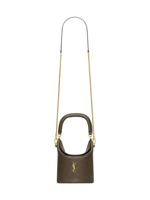 Saint Laurent Gaby Bucket Bag In Lambskin - Light Musk