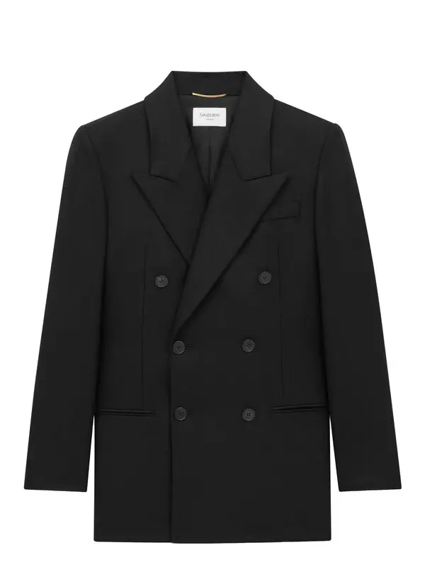 Saint Laurent Double-breasted Cashmere Jacket - Black