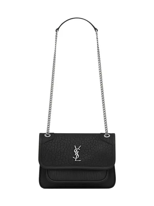 Saint Laurent Niki Mini Bag In Grained Lambskin - Black