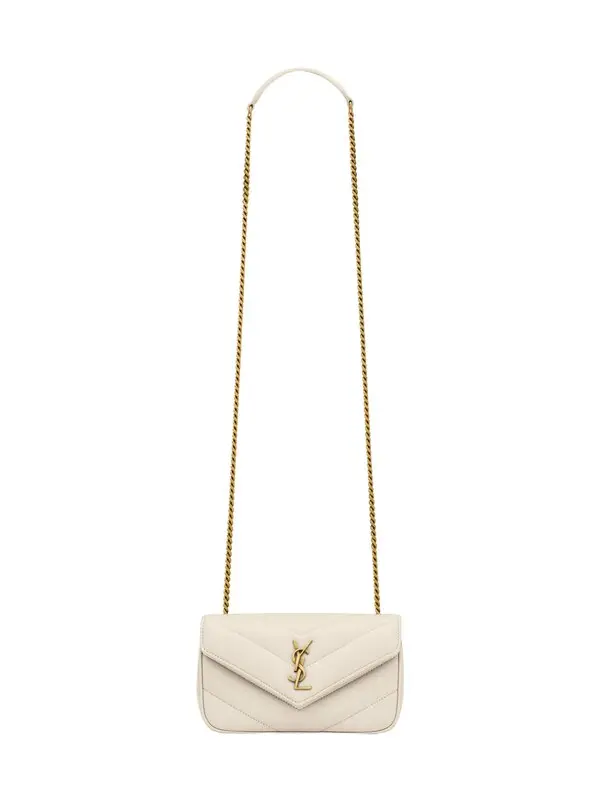 Saint Laurent Loulou Mini Lambskin Bag - White