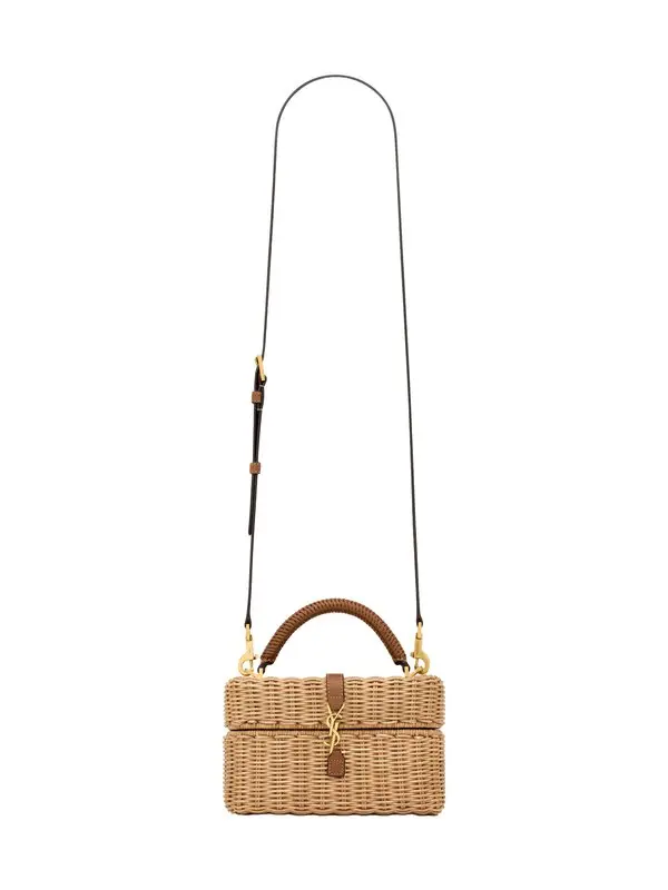 Saint Laurent Gaby Vanity Bag In Osier - Natural And Brick