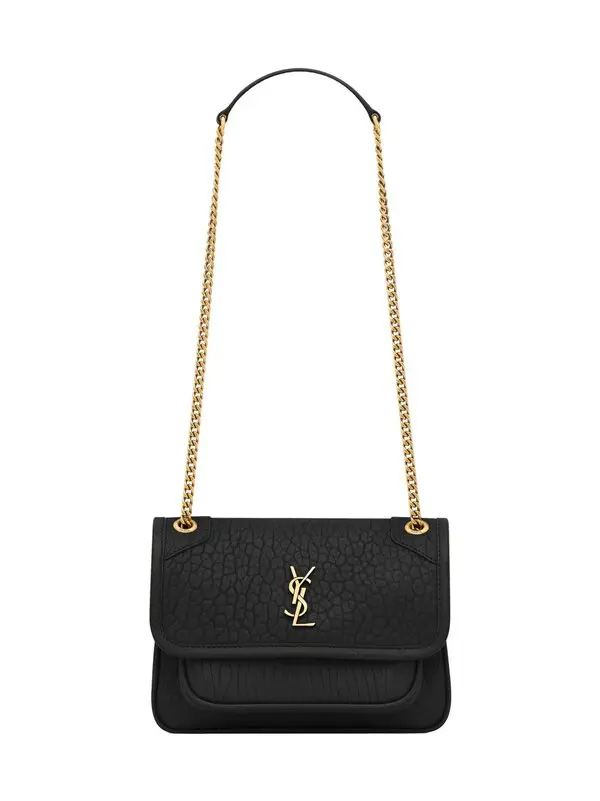 Saint Laurent Niki Mini In Grained Lambskin - Black
