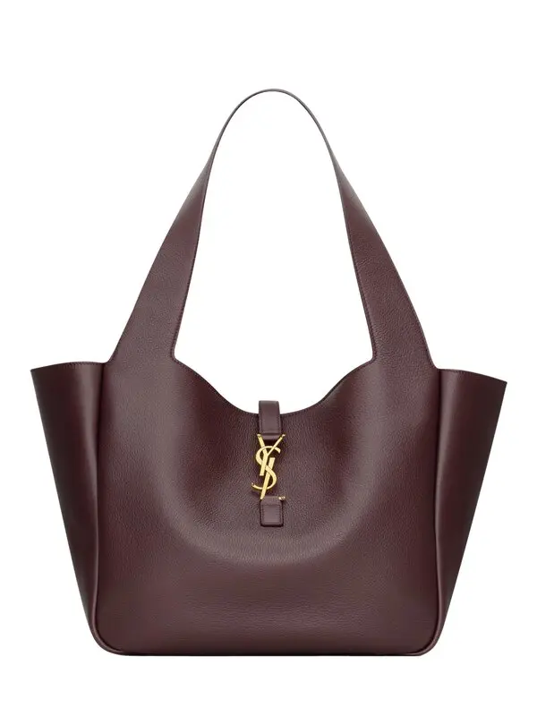 Saint Laurent Le 5 À 7 Bea Grained Leather Tote - Raisin