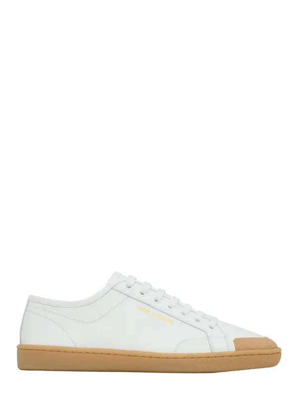 Saint Laurent Low Top Sneakers In Smooth Leather - Optic White