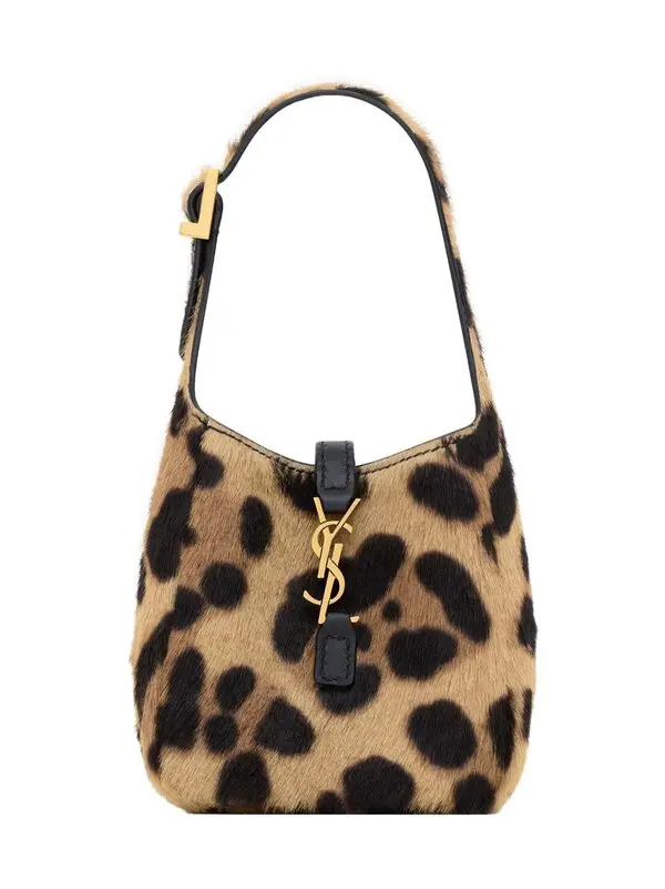Saint Laurent Le 5 À 7 Micro Bag In Pony Hair Leather - Brown And Black