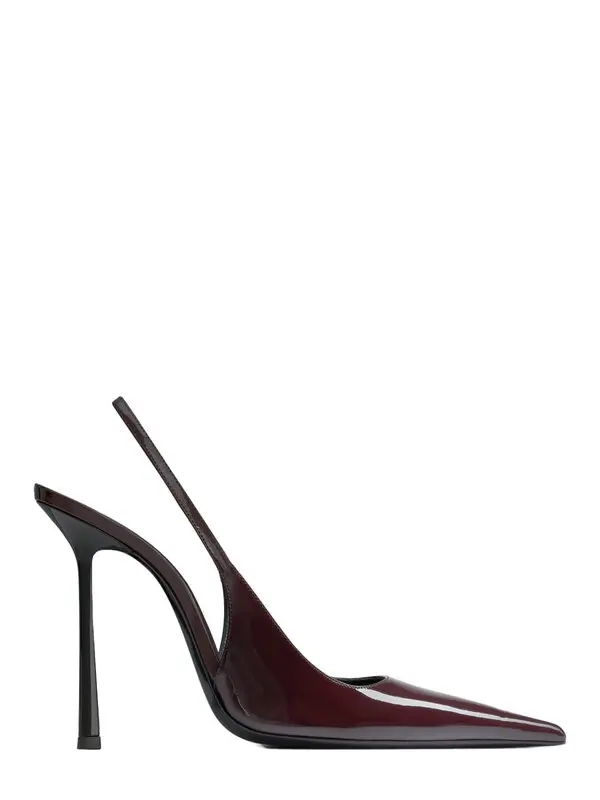 Saint Laurent Vendome Slingback Pumps In Patent Leather - Marron Glace