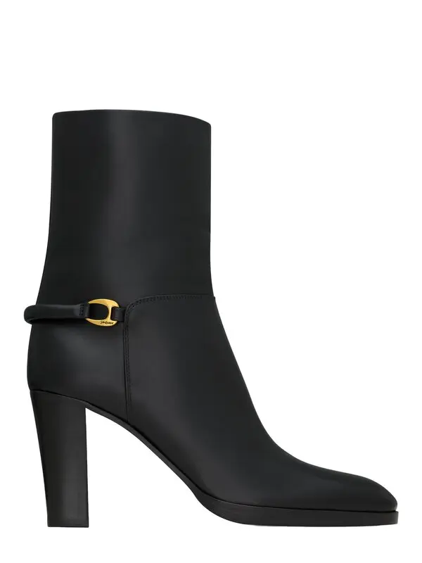 Saint Laurent Sulpice Ankle Boots In Smooth Leather - Black
