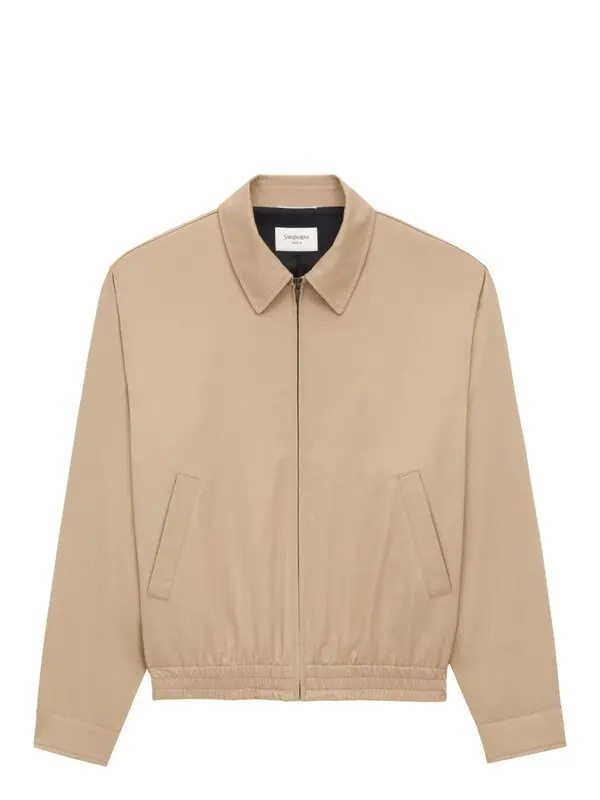 Saint Laurent Short Cotton Serge Jacket - Beige Coquille