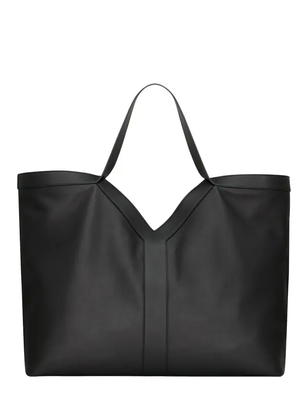 Saint Laurent Y Maxi Tote In Leather - Black