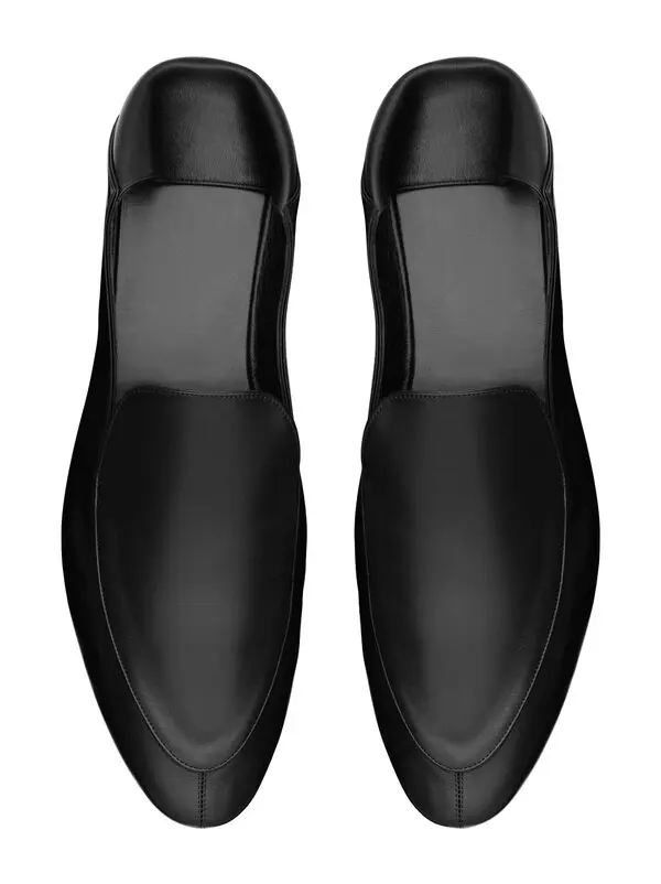 Saint Laurent Alain Slippers In Smooth Leather - Black