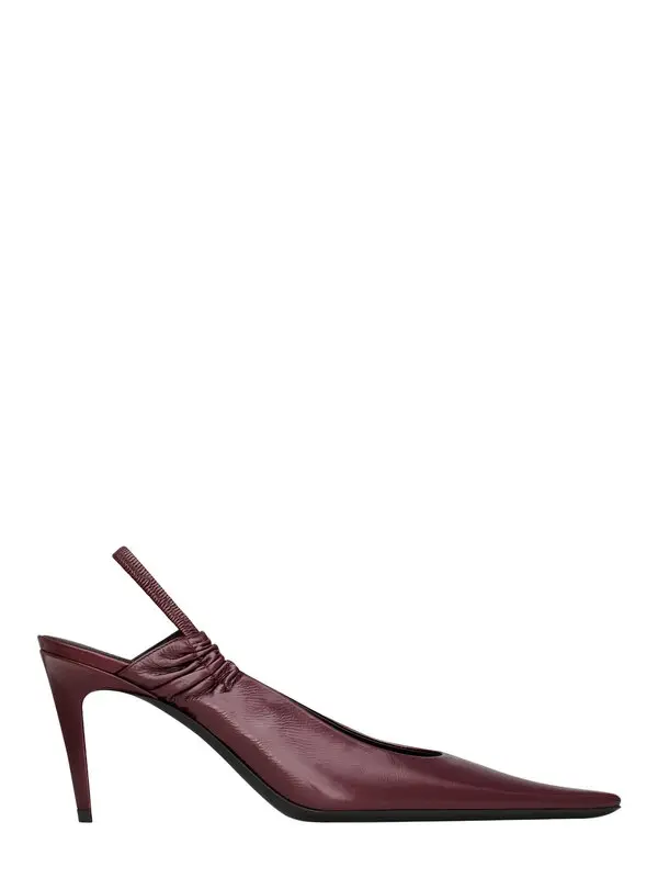 Saint Laurent Anne-marie Slingback Pumps In Smooth Leather - Vintage Bordeaux