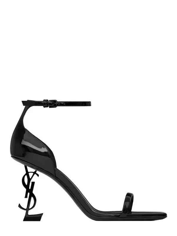 Saint Laurent Opyum Patent Leather Sandals - Black