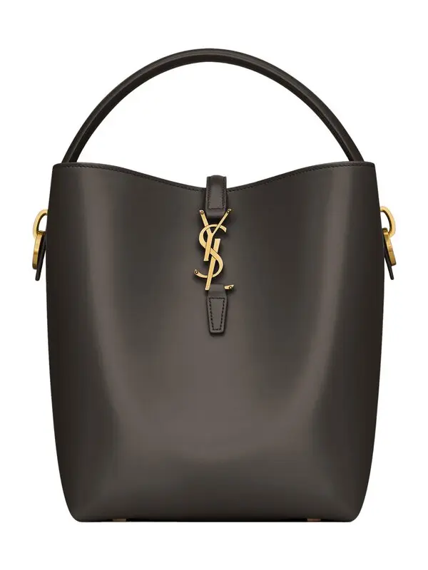 Saint Laurent Le 37 Shiny Leather Bucket Bag - Urban Grey