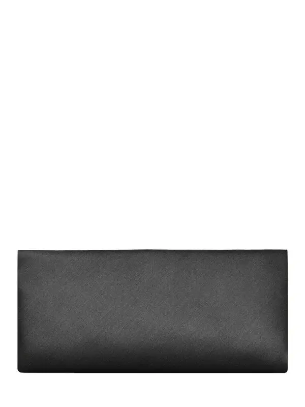 Saint Laurent Soft Pouch Clutch In Satin - Black