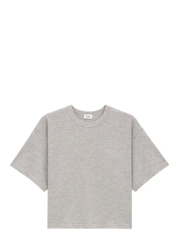 Saint Laurent Cassandre T-shirt In Piqu - Gris Chine