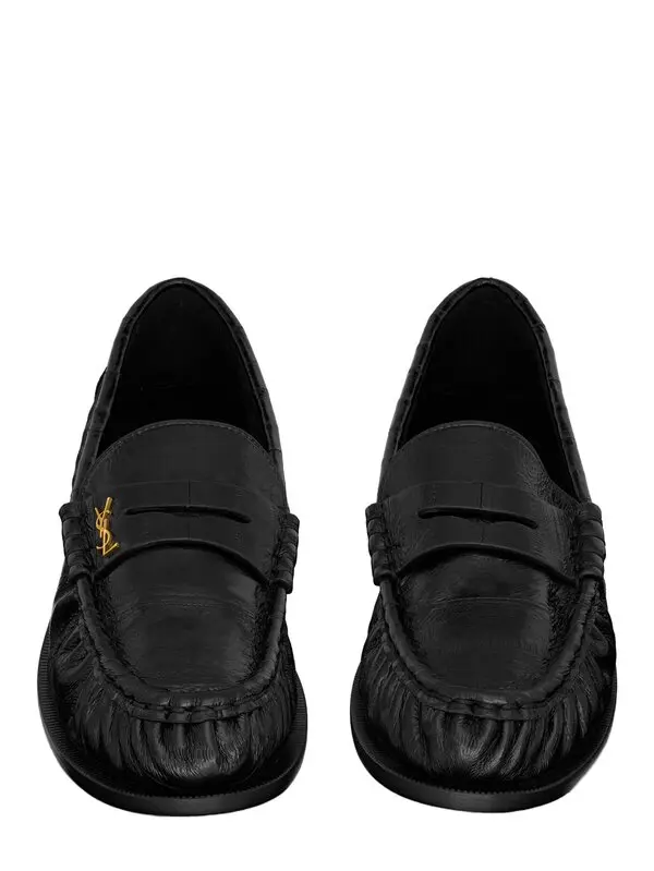 Saint Laurent Le Loafer Supple In Eel - Black