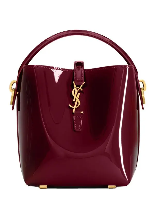 Saint Laurent Le 37 Mini Patent Leather Bucket Bag - Gloss Burgundy