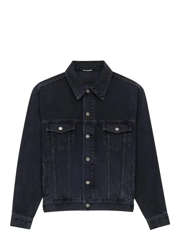 Saint Laurent Trucker Jacket In Denim - Brown