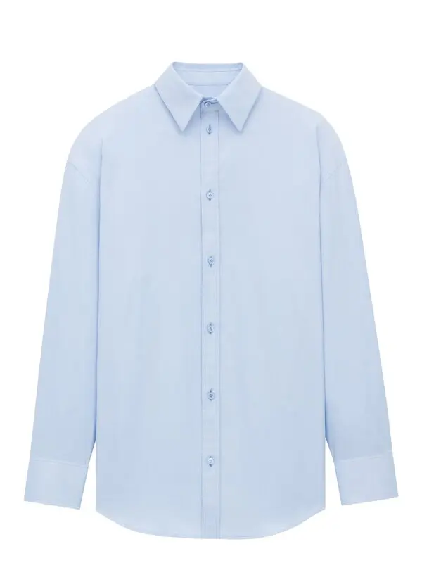 Saint Laurent Oxford Shirt In Cotton - Bleu Blanc