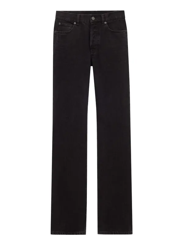 Saint Laurent Nico Mid-rise Straight Jeans - Berlin Black
