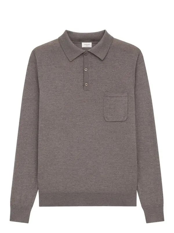 Saint Laurent Polo In Wool - Taupe Chine