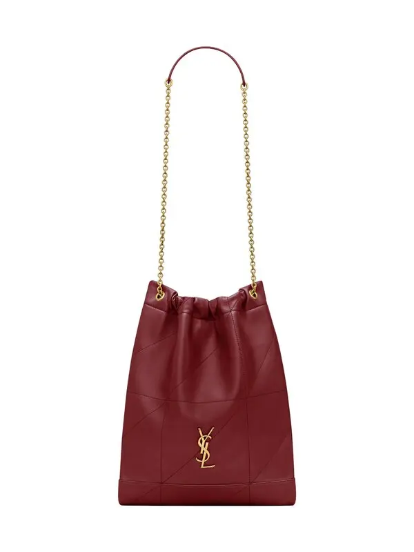 Saint Laurent Jamie Pouch In Lambskin - Rouge Merlot
