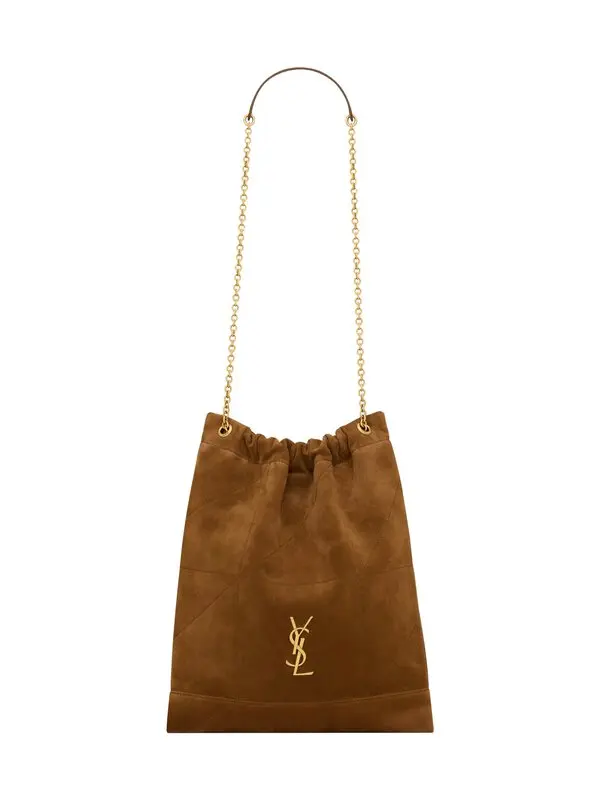 Saint Laurent Jamie Pouch In Suede - Caramel Cognac