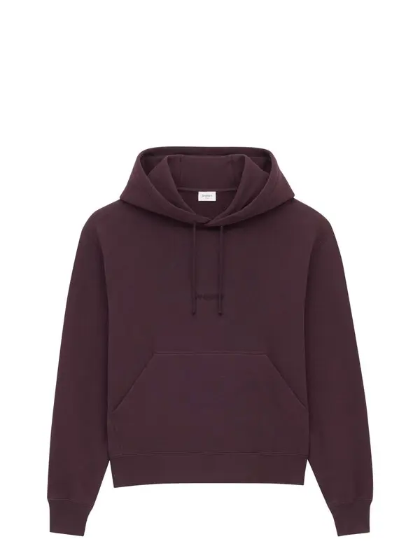 Saint Laurent Fleece Hoodie With Tonal Embroidery - Prune