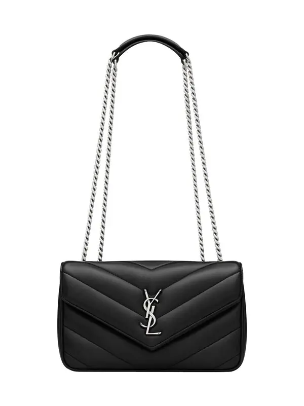 Saint Laurent Loulou Small In Matelassé Lambskin - Black