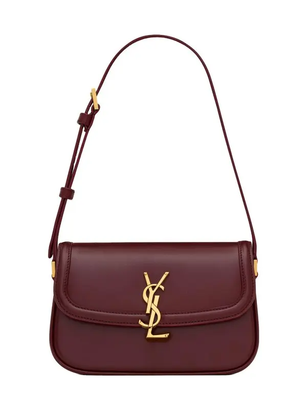 Saint Laurent Solferino Mini In Box Leather Bag - Rouge Cabernet