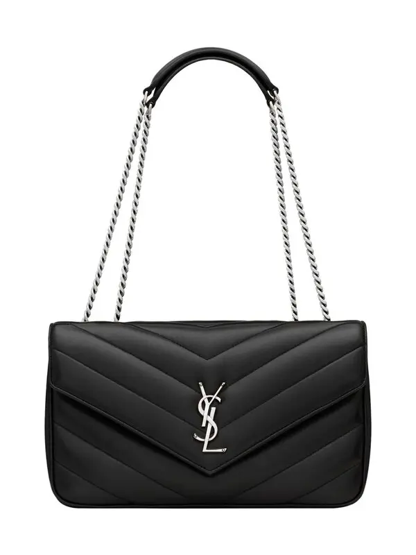 Saint Laurent Loulou Medium Bag In Matelassé Lambskin - Black