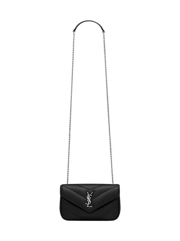 Saint Laurent Loulou Mini Bag In Lambskin - Black