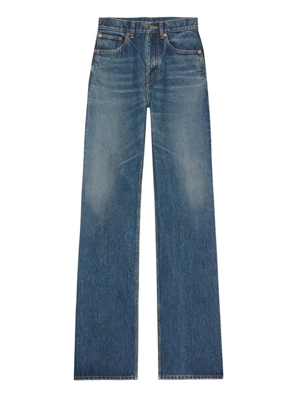 Saint Laurent Clyde High-rise Straight Jeans - August Blue