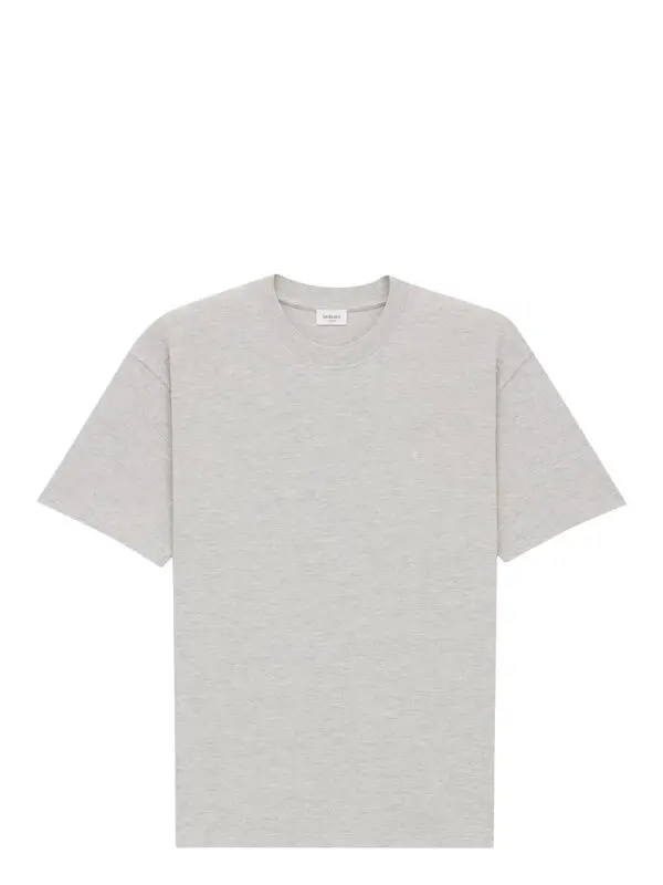 Saint Laurent Cassandre Oversize T-shirt In Piqu - Gris Chine