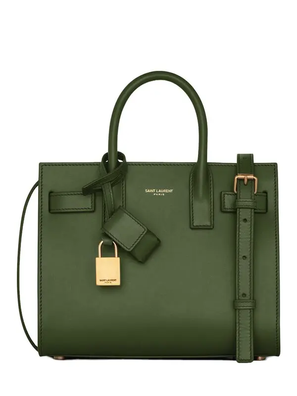 Saint Laurent Sac De Jour Nano Smooth Leather Handbag - Olive Wood
