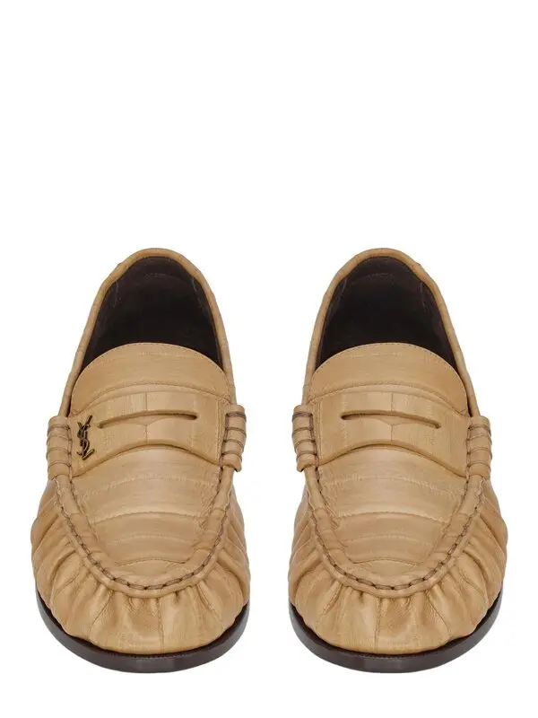 Saint Laurent Le Loafer Supple In Eel - Soft Beige
