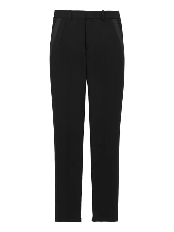 Saint Laurent Tuxedo Pants In Grain De Poudre - Noir