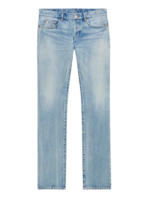 Saint Laurent Low-rise Relaxed Slim Jeans In Denim - Blue Beat