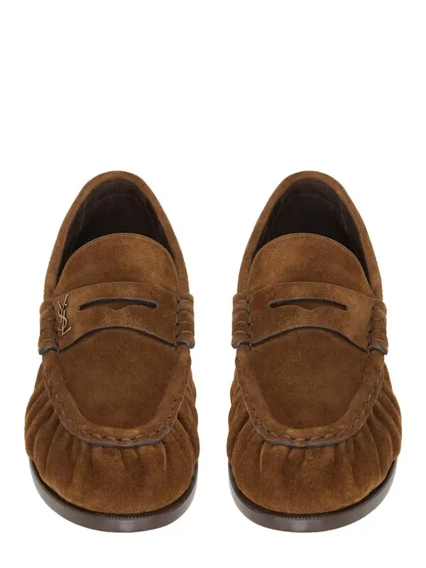Saint Laurent Le Loafer Supple Suede - Dark Havana