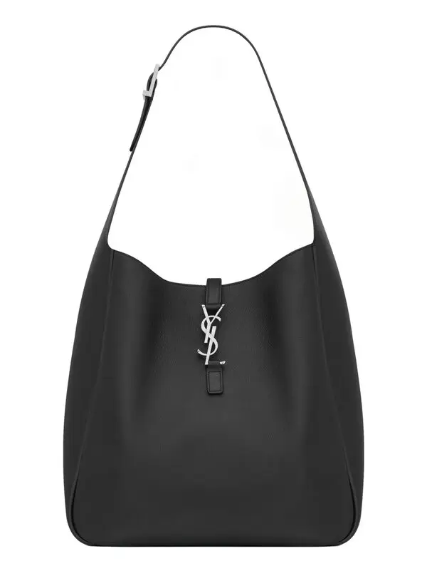 Saint Laurent Le 5 À 7 Supple Large Grained Leather Hobo Bag - Black