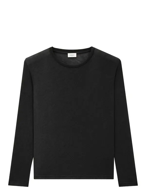 Saint Laurent Top In Cashmere And Silk Jersey - Noir