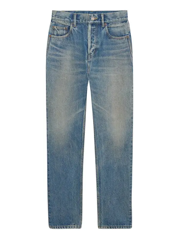 Saint Laurent 90's High-rise Cropped Slim Jeans - Midi Blue