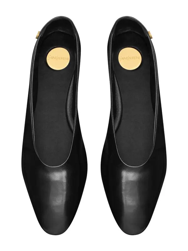 Saint Laurent Smooth Leather Ballerinas - Black