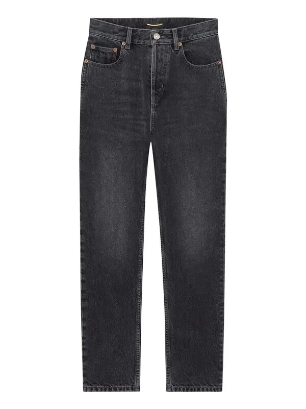Saint Laurent 90's High-rise Cropped Slim Jeans - Ash Black