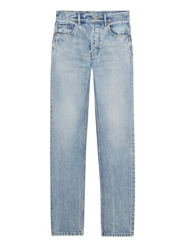 Saint Laurent Straight High Rise Jeans - South Blue