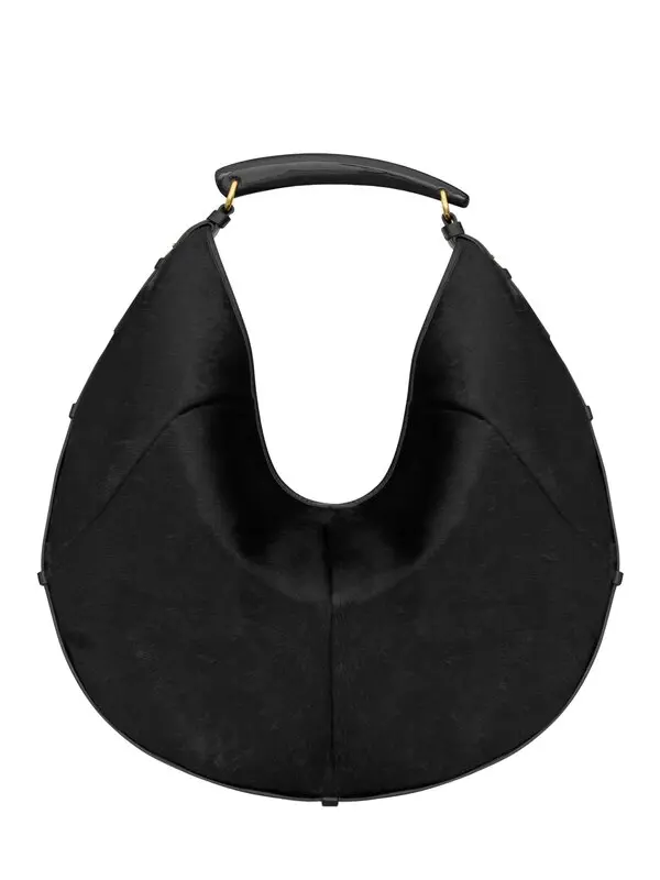 Saint Laurent Mombasa Large Hobo Bag In Pony Hair Leather - Black