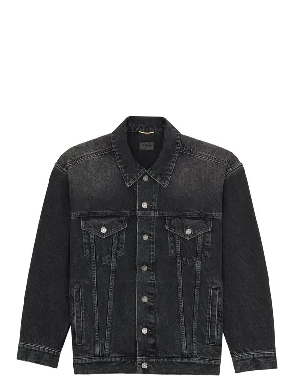 Saint Laurent Oversized Denim Jacket - Ash Black