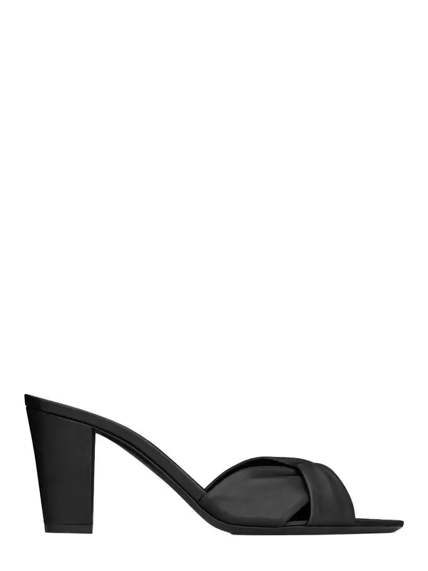 Saint Laurent Franciane Mules In Smooth Leather - Black