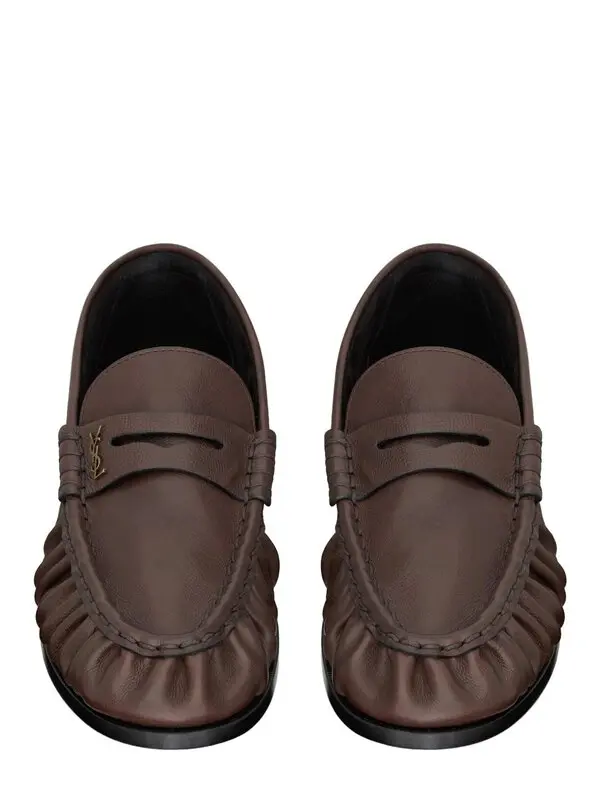 Saint Laurent Le Loafer Supple In Matte Leather - Paris Brown